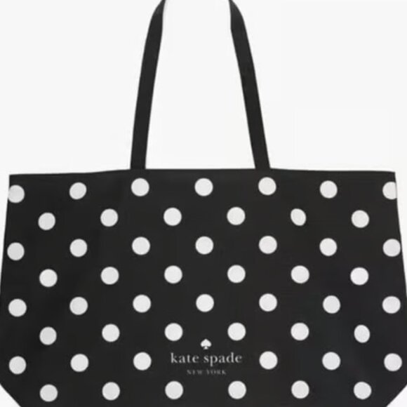kate spade | Bags | Kate Spade New York Large Black And White Polka Dot ...